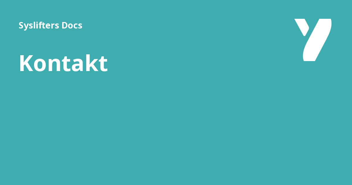 Kontakt - Syslifters Docs