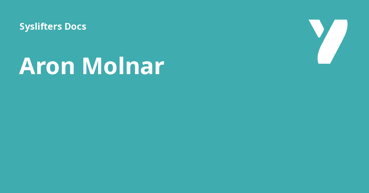 Aron Molnar - Syslifters Docs
